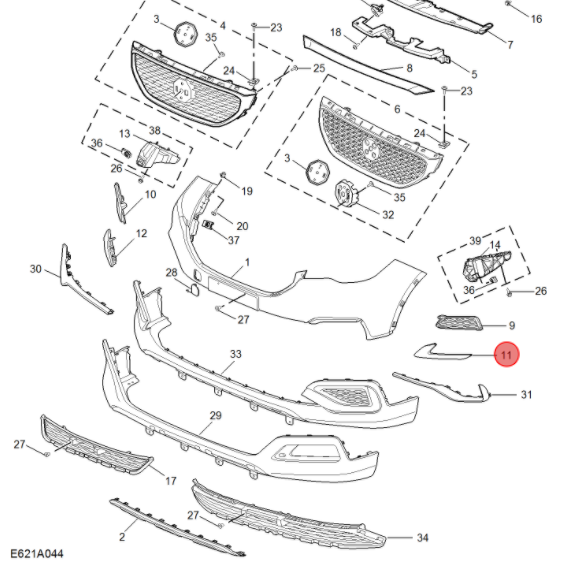 Mặt ga lăng MG zs 10229018 - phutungmng.com